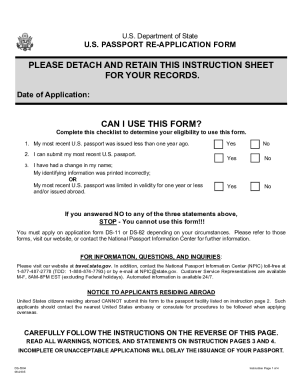Fillable Online Form Ds-5504 - Us Passport Re-Application Form ...