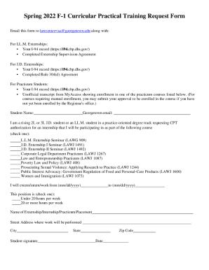 Fillable Online Spring 2022 F-1 Curricular Practical Training Request ...
