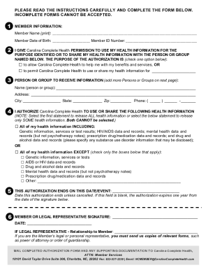 Fillable Online CCH - Authorization to Use and Disclose Health ...