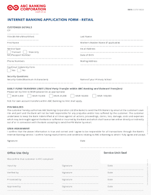 Fillable Online Retail Internet Banking Application Form - Family Bank Fax Email Print - pdfFiller