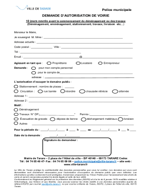 Fillable Online Permis de stationnement et permission de voirie - Service public Fax Email Print ...