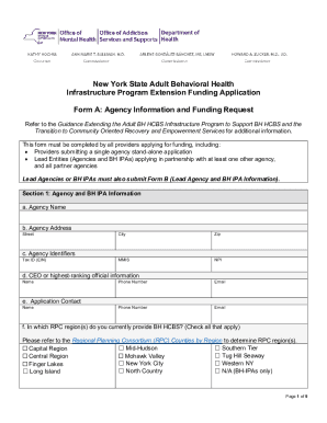 Fillable Online omh ny Infrastructure Application Form A - Agency ...