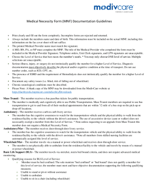 Fillable Online Medical Necessity Form (MNF) Documentation Guidelines ...
