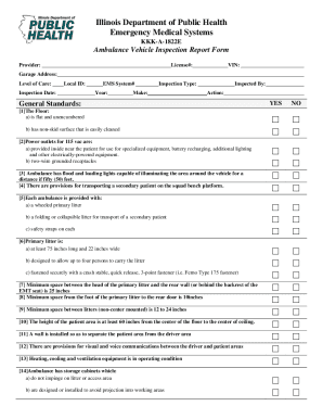Fillable Online IDPH Triple K Ambulance Inspection Form Fax Email Print ...