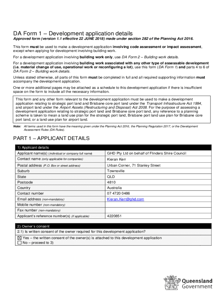 Fillable Online eisdocs.dsdip.qld.gov.au 15 Mile IrrigatedDA Form 1 ...