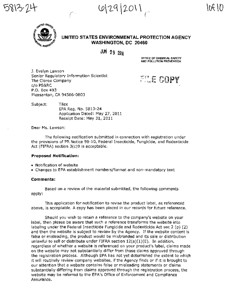 Fillable Online US EPA, Pesticide Product Label, TILEX, 06/29/2011 ...