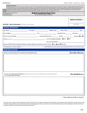 Fillable Online FMCSA Form MCSA-5875 - Paramount Urgent Care Fax Email ...