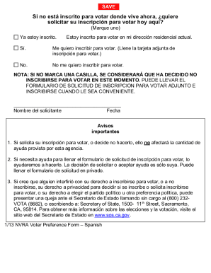 Fillable Online Voter Preference Form Large Print Spanish. Voter ...