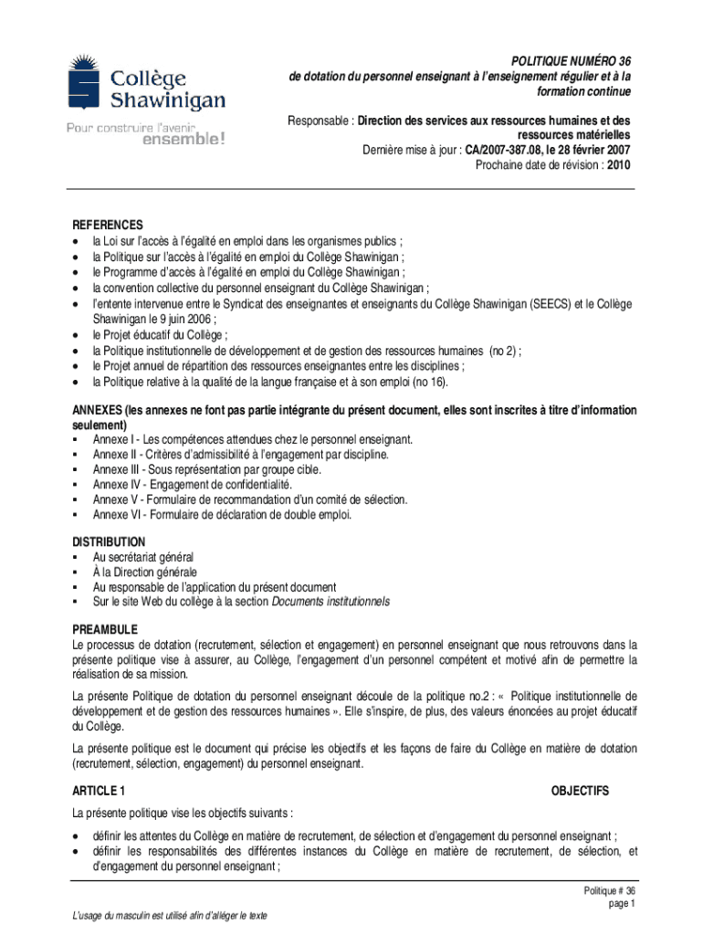 Fillable Online Le service acadmique des ressources humaines de ...