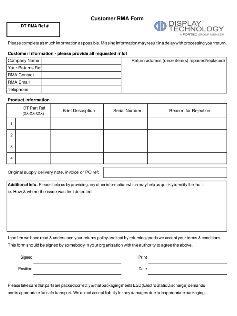 Fillable Online What is return merchandise authorization (RMA ...