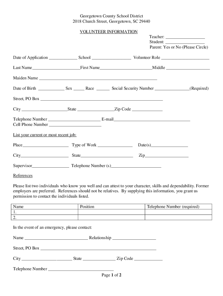 Fillable Online www.pdffiller.com49227493Get the free CLASSIFIED APPLICATION GEORGETOWN COUNTY ...