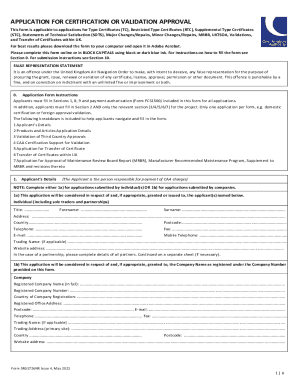 Fillable Online Form FAA 8110-12 - Application for Type Certificate ...