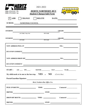 Fillable Online HERTZ-Bus Route form - .pdf Fax Email Print - pdfFiller