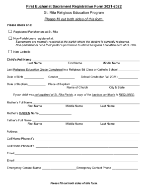 Fillable Online Sacrament Registration Form 2021-2022 Fax Email Print ...