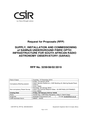 Fillable Online PDF Request for Proposals (RFP) SUPPLY, INSTALLATION ... - CSIR Fax Email Print ...