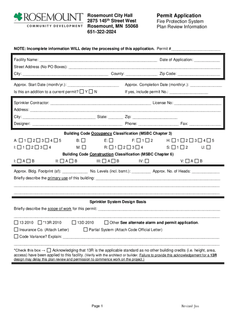 Fillable Online Rosemount City Hall Temporary Signs 2875 145th Street ...