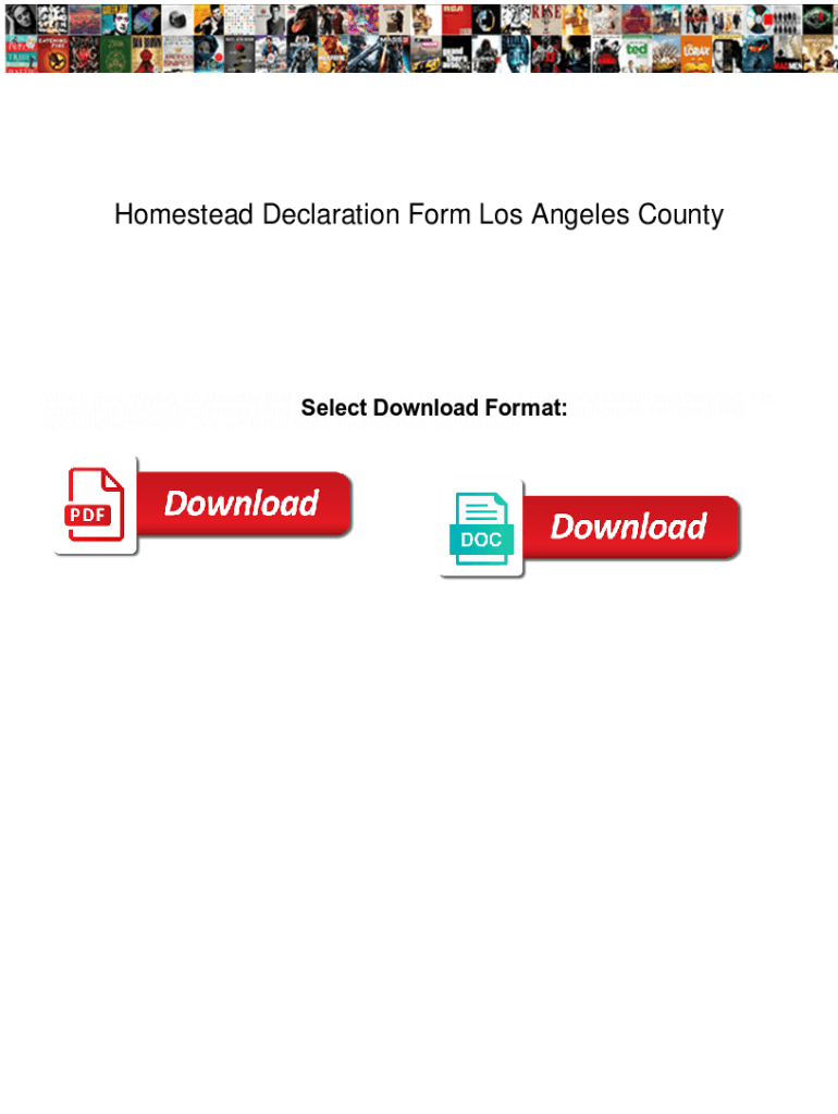 Fillable Online Homestead Declaration Form Los Angeles County ...