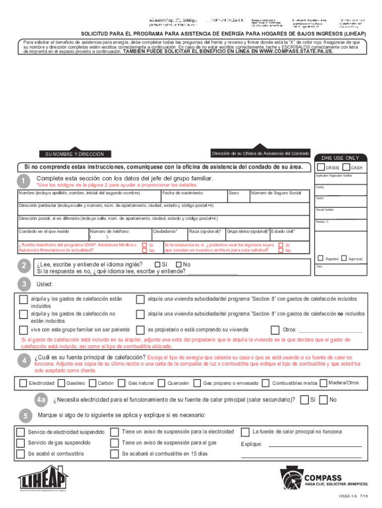 Fillable Online services dpw state pa Solicitud para LIHEAP - New ...