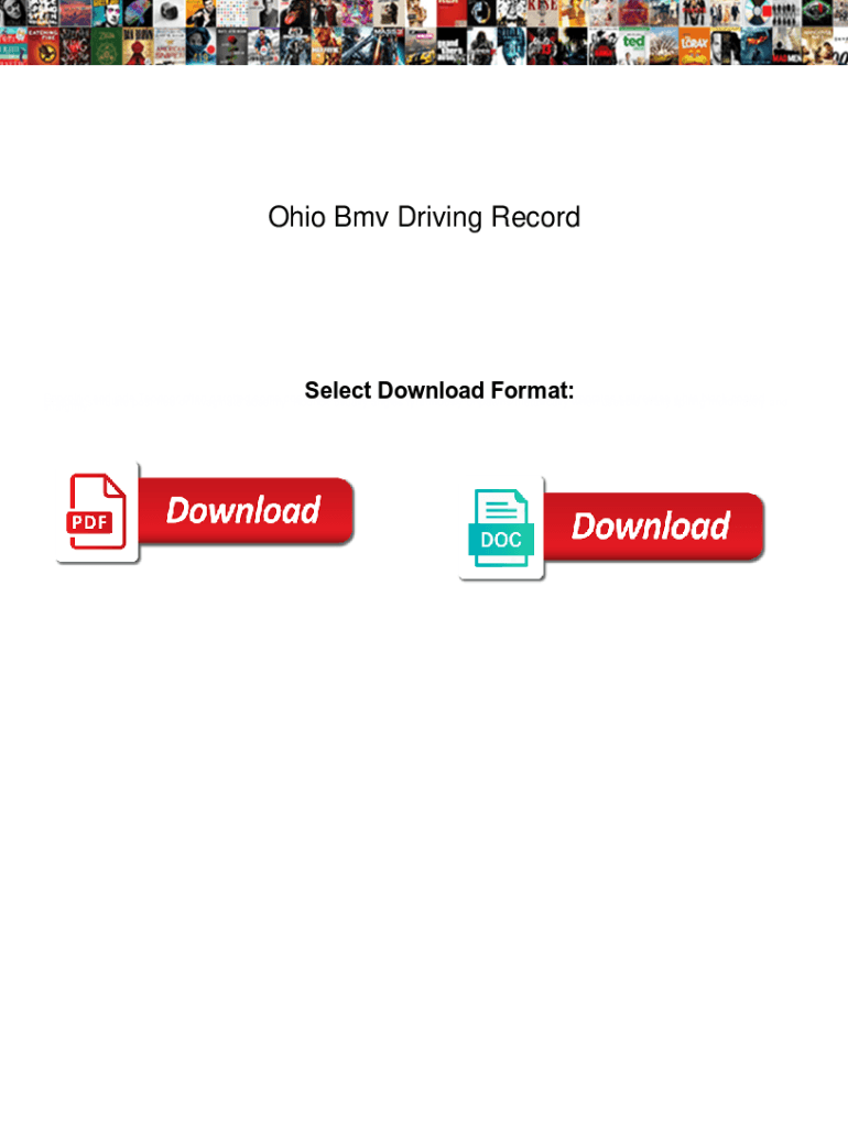 Fillable Online Ohio Bmv Driving Record. Ohio Bmv Driving Record ...
