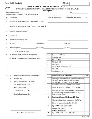 Fillable Online Composite Claim Form for PF Settlement & Part ...