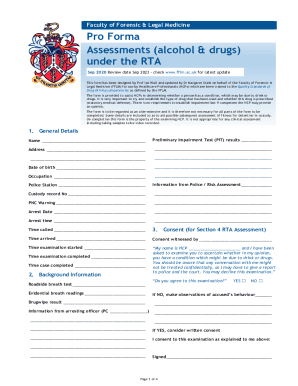 Fillable Online fflm ac Faculty of Forensic & Legal Medicine Pro Forma ...