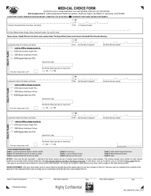 Fillable Online Fillable Online Medi-Cal Choice Form for Los Angeles ...