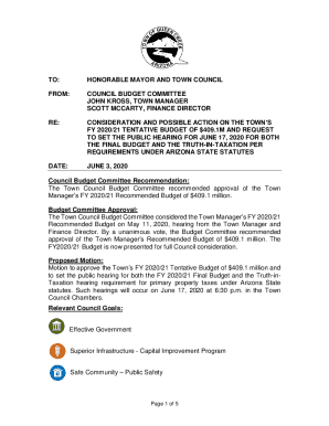 Fillable Online TO: HONORABLE MAYOR AND TOWN COUNCIL FROM: COUNCIL ...