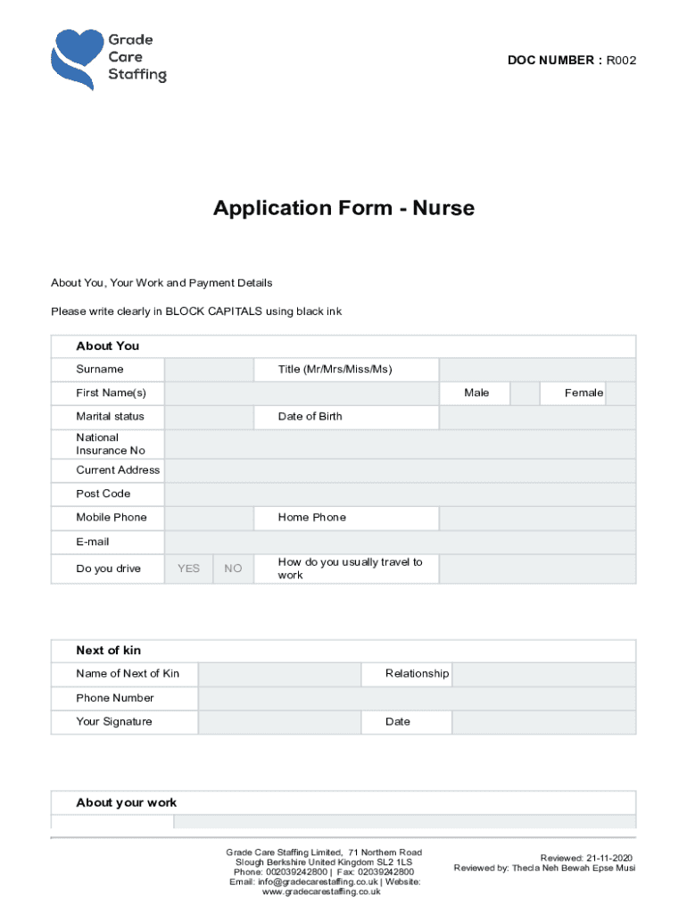 Fillable Online Application Letter Nurse Example - How to Write a Nurse ... Fax Email Print ...