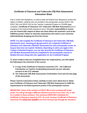 Fillable Online PDF Certificate of Clearance and Tuberculin (TB) Risk ...