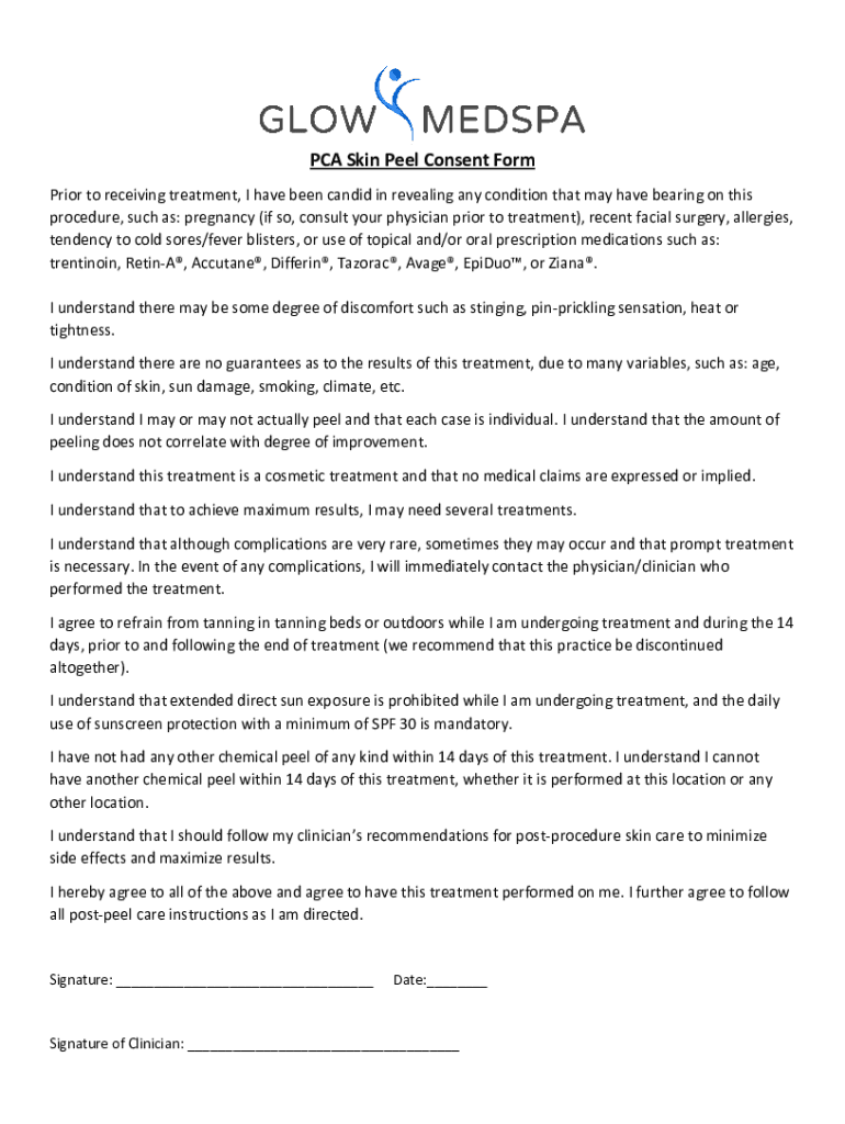Fillable Online Chemical Peel Consent Form - Lakes Cosmetic Institute ...