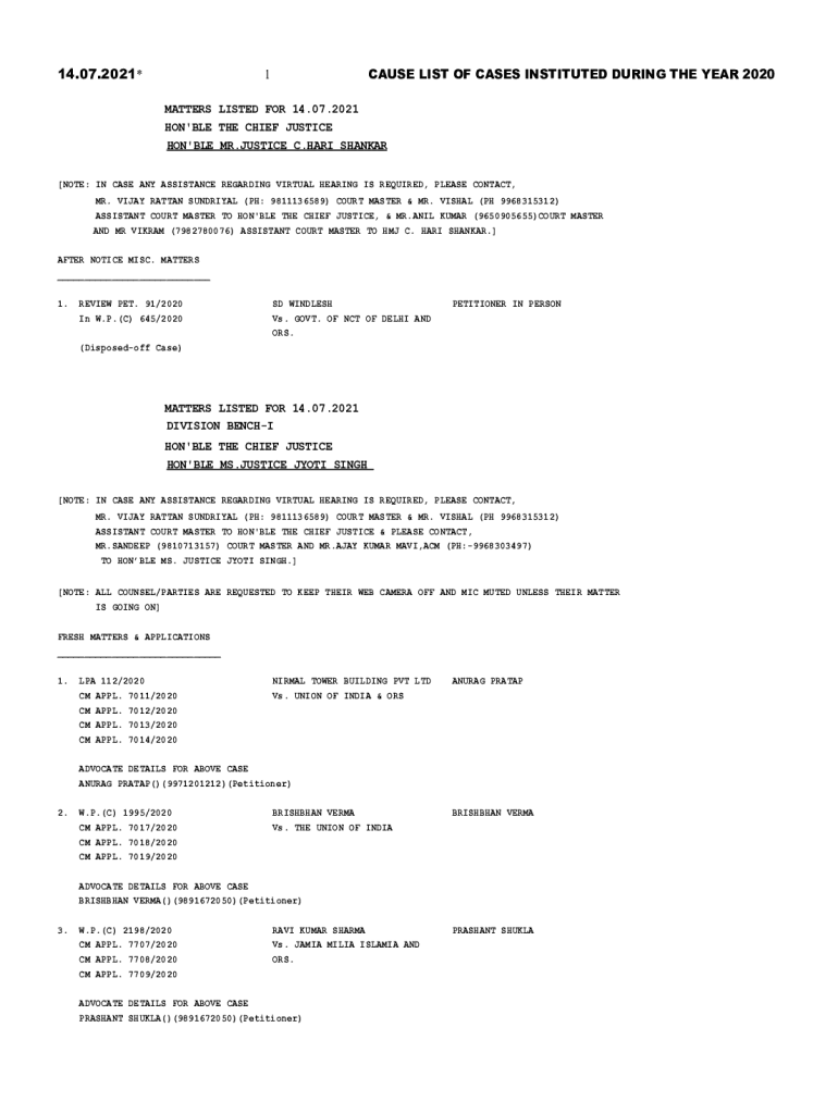 Fillable Online delhihighcourt nic SUPREME COURT OF INDIA ON RECORD DO ...