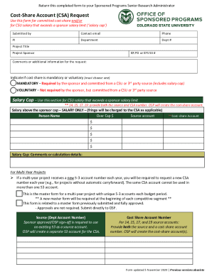 Fillable Online Revised CSA Request - November 2020 Fax Email Print ...