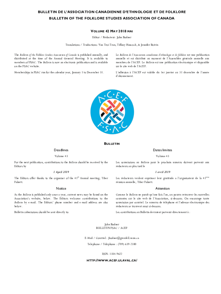 Fillable Online Editor / Rdacteur: John Bodner - Association canadienne ...
