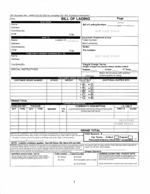 Fillable Online Date Bill Of Lading - GS1 Standard BOL - PDF4PRO Fax ...