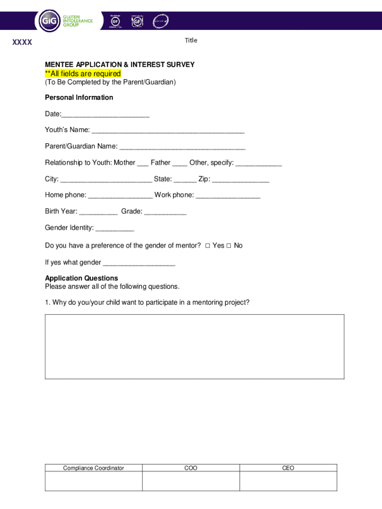 Fillable Online PDF Mentee Application Form - Norwalk, CT Fax Email ...