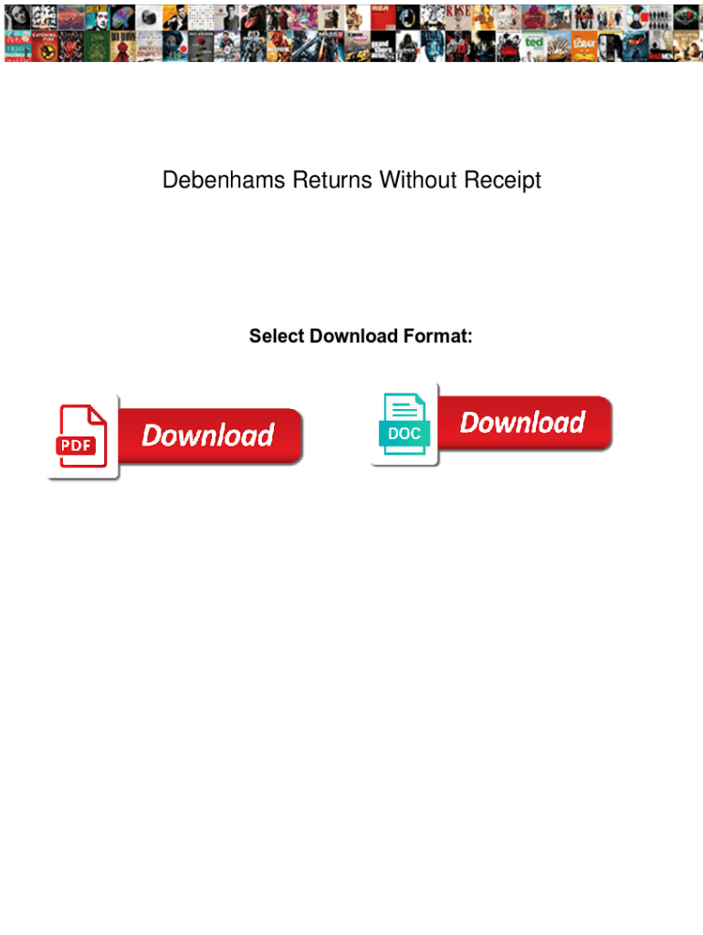 Fillable Online Debenhams Returns Without Receipt appstore. Debenhams ...