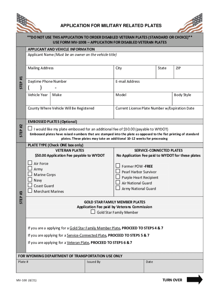 Fillable Online Veterans License Plates - Nevada Department of Motor ...