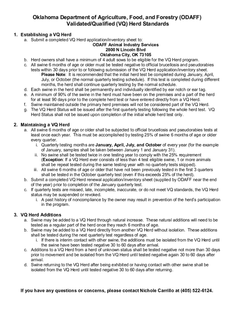Fillable Online Oklahoma Department of Agriculture, Food, and Forestry ...