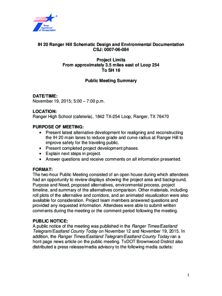 Fillable Online ftp txdot I-20 Ranger Hill - ftp.dot.state.tx.us Fax ...