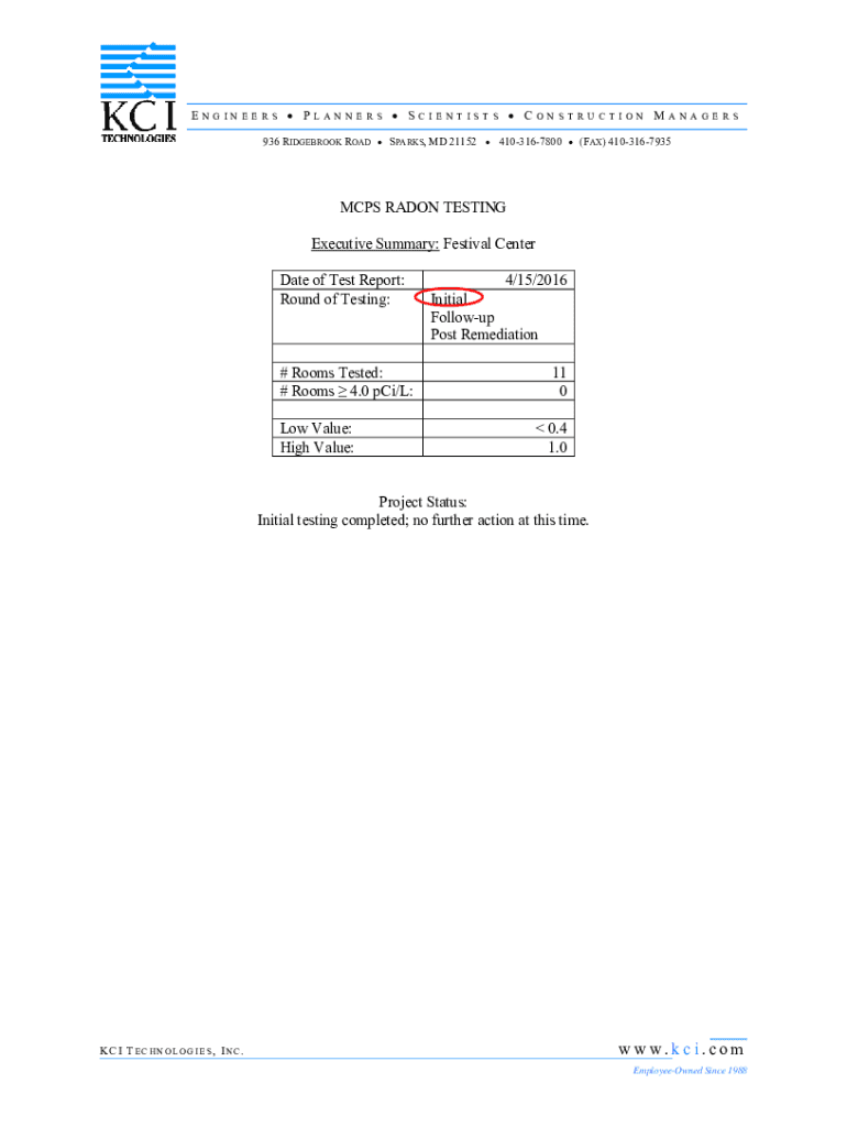Fillable Online Radon Testing - EH: Minnesota Department of Health Fax ...