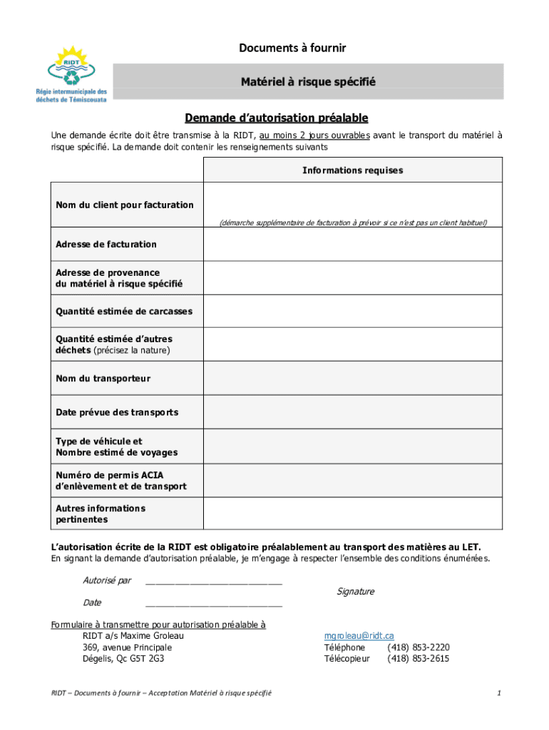 Fillable Online www.ridt.ca images docsDocuments fournir Fax Email ...