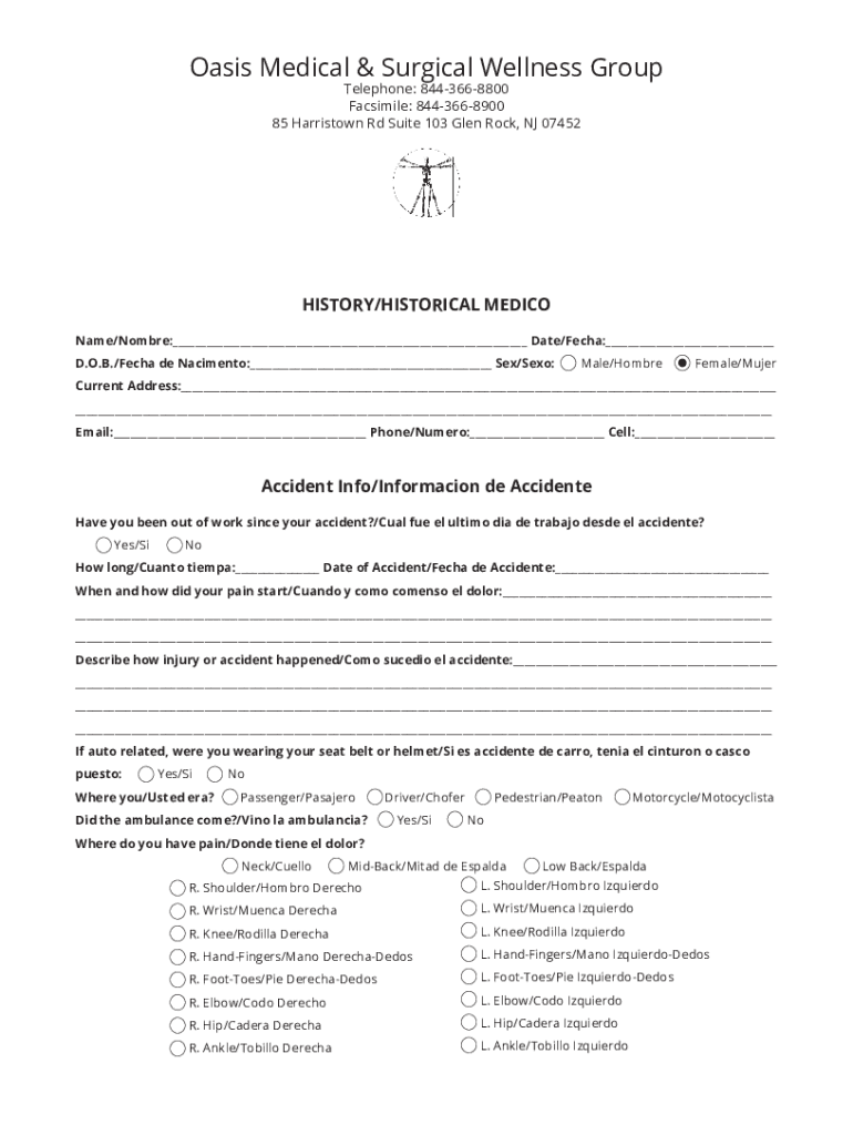 Fillable Online Oasis Medical & Surgical Wellness Group Fax Email Print ...