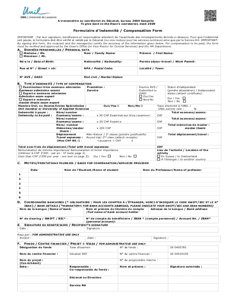 Fillable Online hec-nouveau.cms.unil.chfilesliveFormulaire dindemnit ...