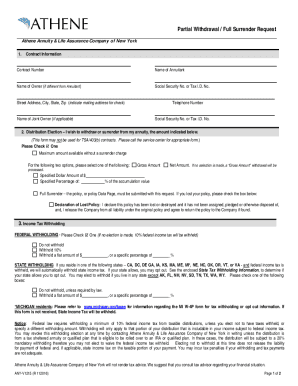 Fillable Online Partial Withdrawal / Full Surrender Request - iPipeline Fax Email Print - pdfFiller