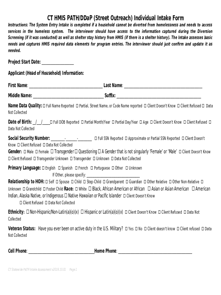 Support Path Program Intake Doc Template | pdfFiller