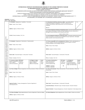 Fillable Online PDF EX.PFF.UA.07.01 FAVV-AFSCA 1 / 10 INTERNATIONAL ...