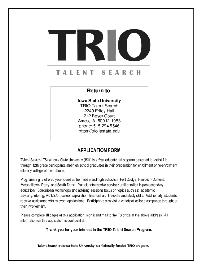 Fillable Online trio iastate Beyer Hall - Iowa State Recreation ...