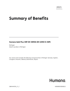 Fillable Online Humana Gold Plus SNP-DE H8908-005 (HMO D-SNP) Fax Email ...