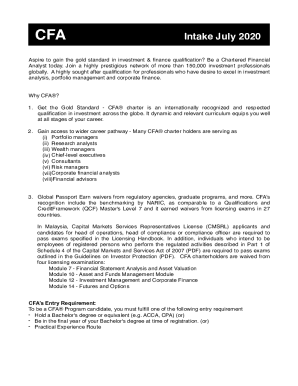 Fillable Online Chartered Financial Analyst (CFA) Program Guide - Wall ...