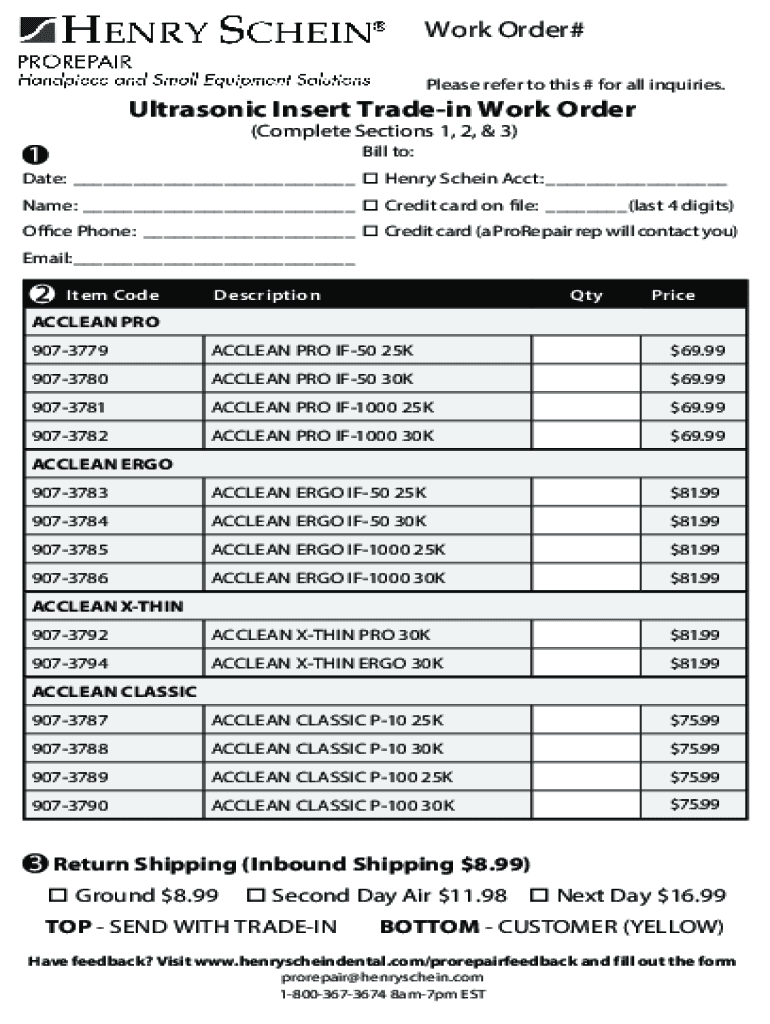 Fillable Online 1270 Ultrasonic Insert Order Form.indd - Henry Schein ...